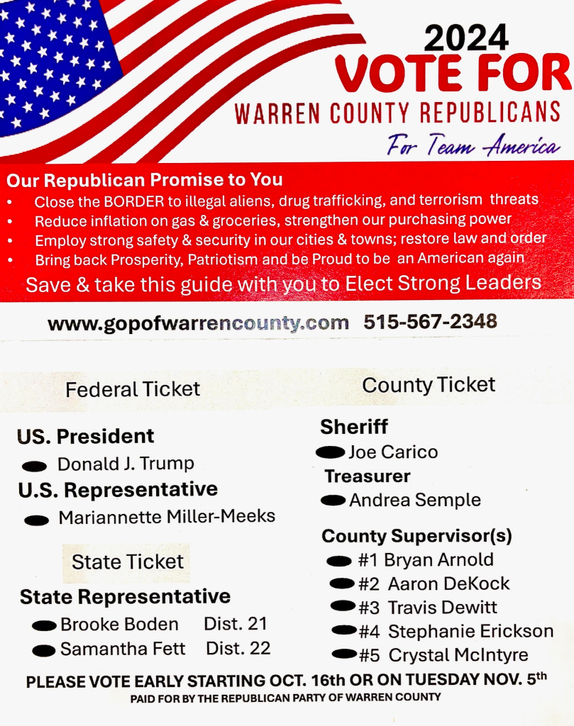 Warren County GOP Releases Example Ballot - Warren's Voice